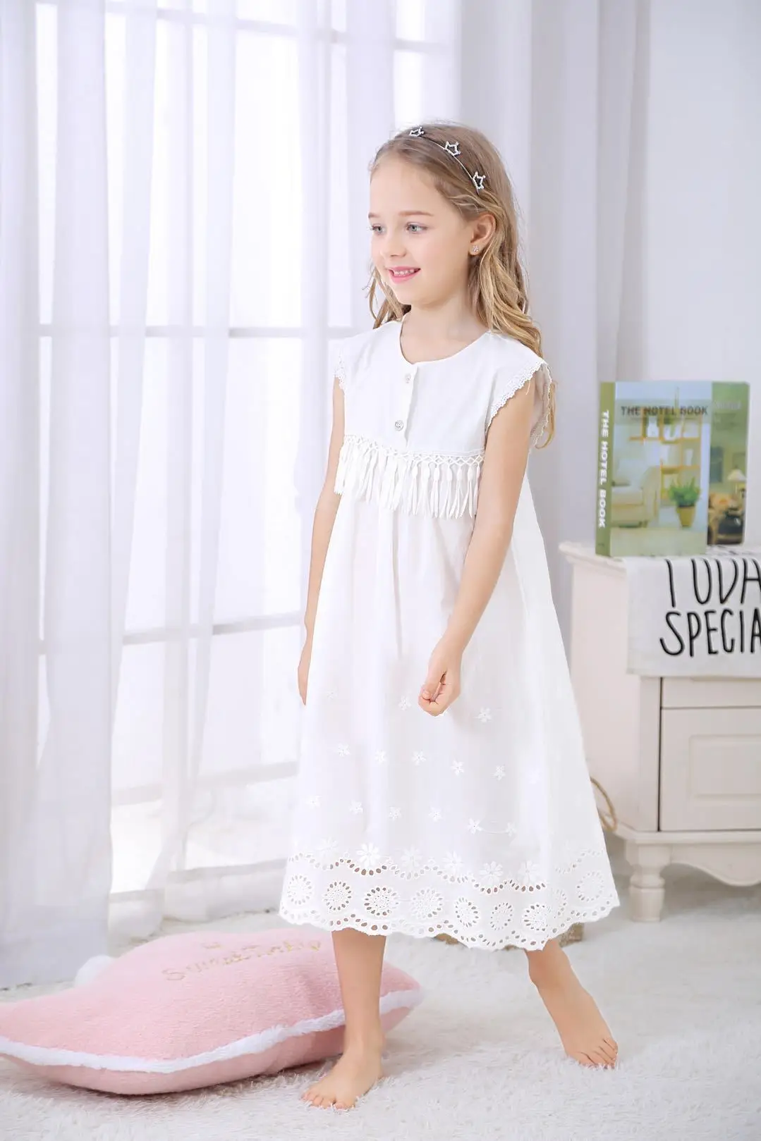 2020 new product little girls children customize embroidery white ...
