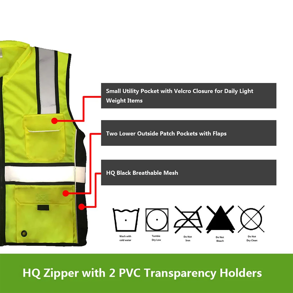 Custom Motorcycle Safety Vest - High Visibility & Pockets