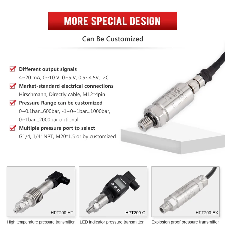 Holykell Hpt200-e Piezoresistive Air Fuel Oil Water Pressure Sensor - Buy Water Pressure Sensor ...