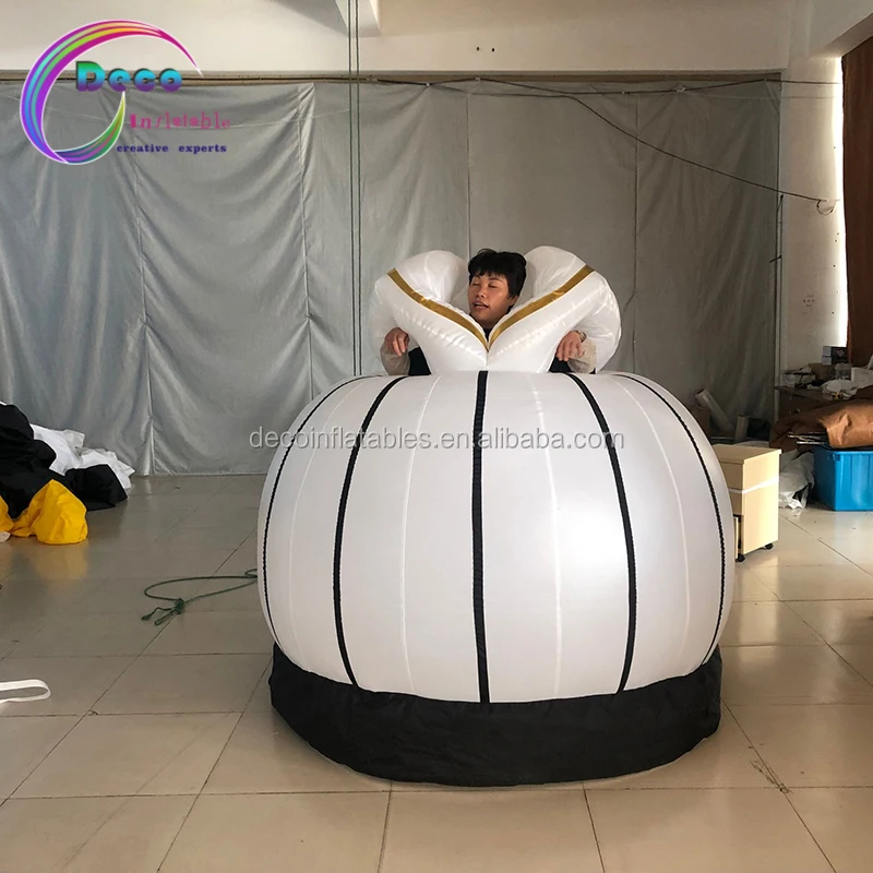 Lighting Moving Dress Inflatable Girl Costume White Skirt