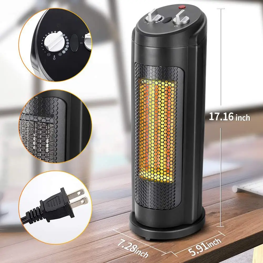 PTC Ceramic Elements Electric Portable Tower Space Heater With ...