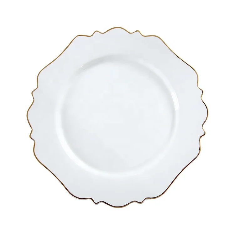 Hotel Restaurant Dinner Set Gold/ Silver Rim Porcelain Dinnerware Plate ...