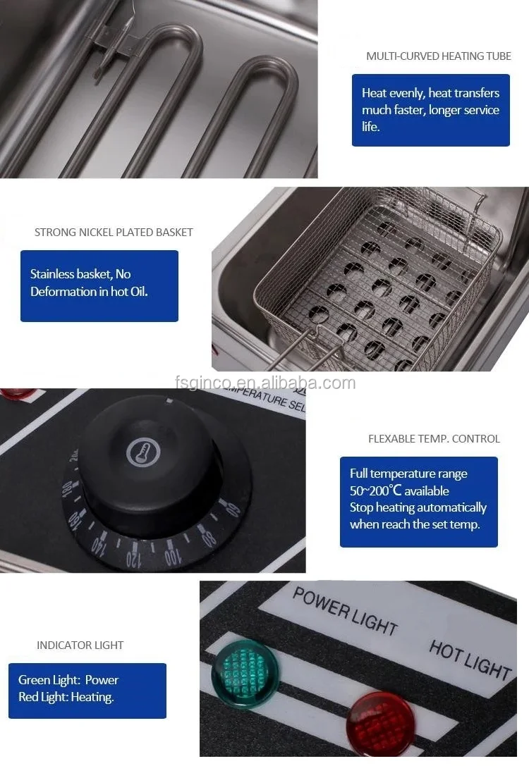 6l Single Tank Cooking Equipment Commerical Electric Deep Fryer - Buy ...