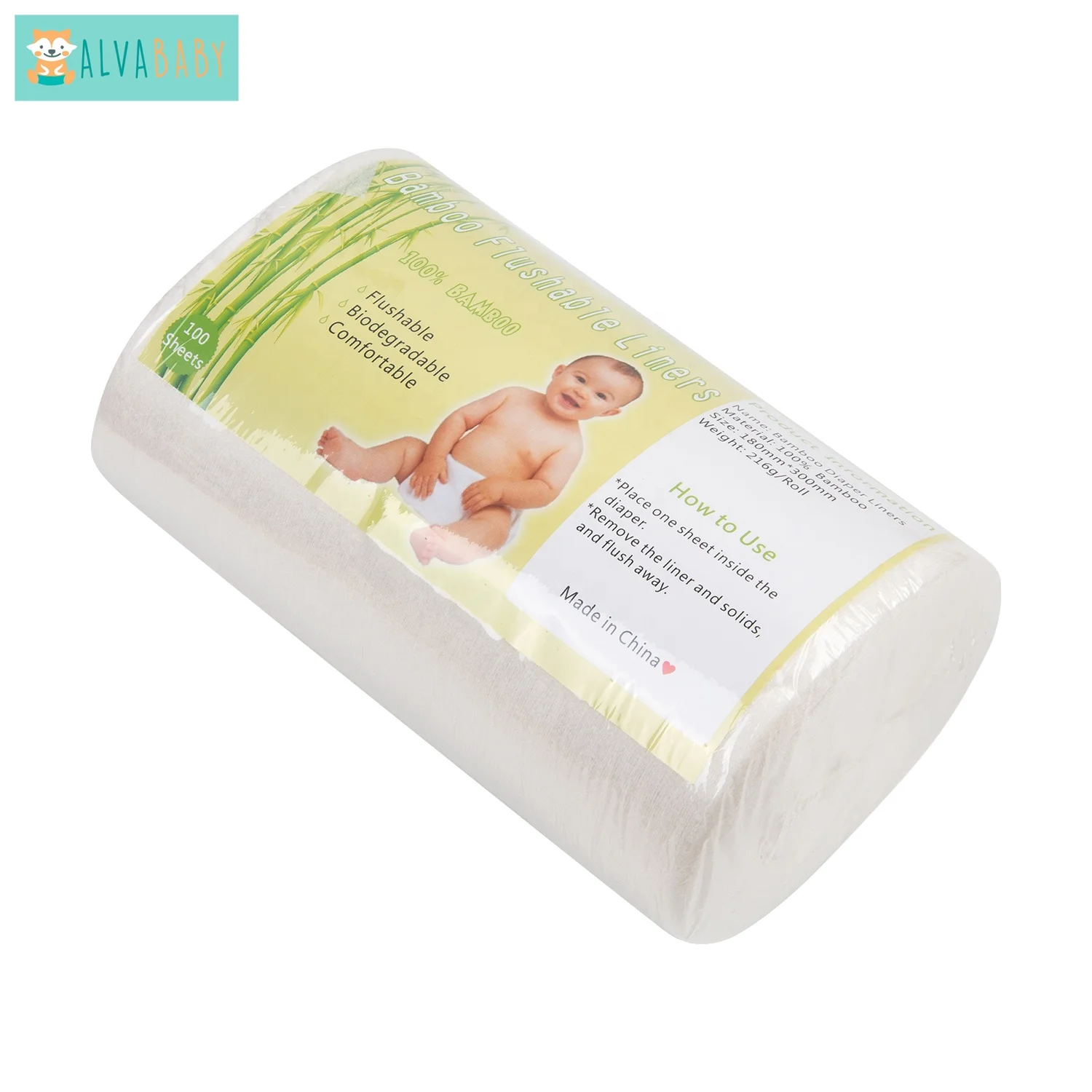 Alva Biodegradable Diaper Bamboo Liner,Diaper Liners,Flushable Diaper ...