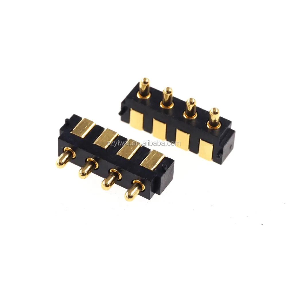 SMD Spring-Loaded 2.5 Mm Grid 1x4 Position Pogo Pin Connector
