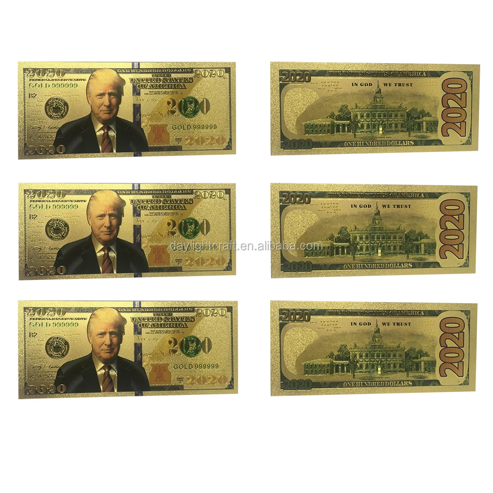 America 45th President Collection 100 Bill Dollar Gold Donald Trump ...