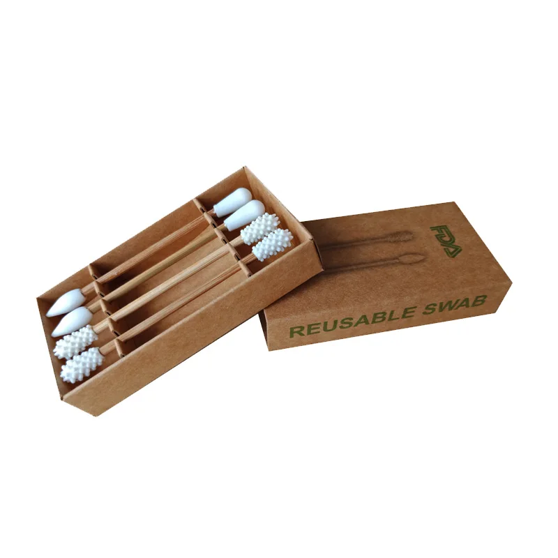 Eco-friendly Reusable Cotton Swab Silicone Coton Tige Carton Cotton Bud ...
