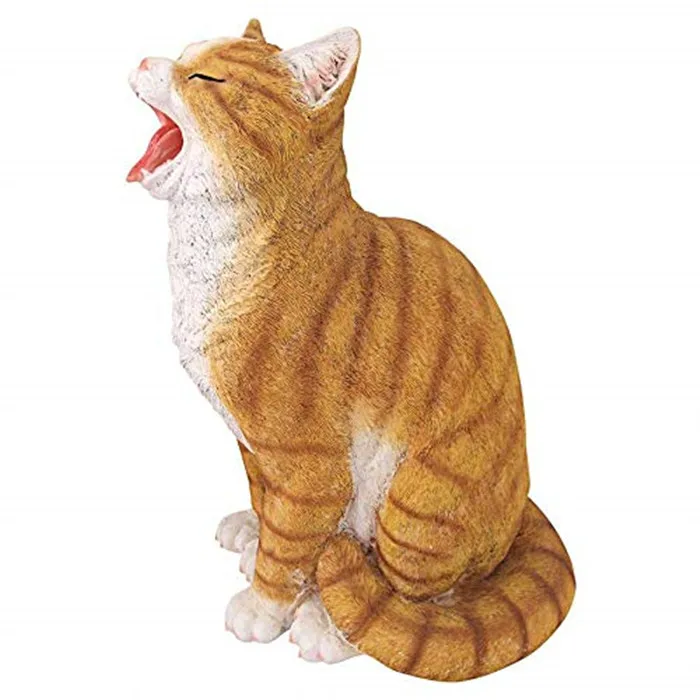 resin cat statue Lazy Daze Kitty Yawning Cat Garden Decor Statue ...
