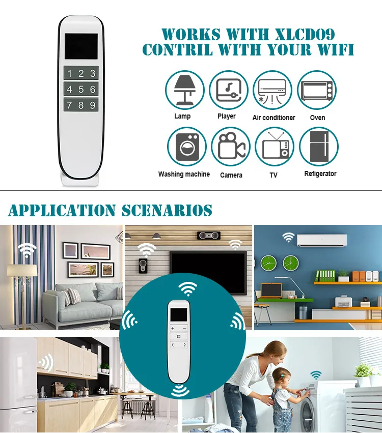Xlcd09 Lcd Display Screen Universal Remote Control Rf Remote Controller ...