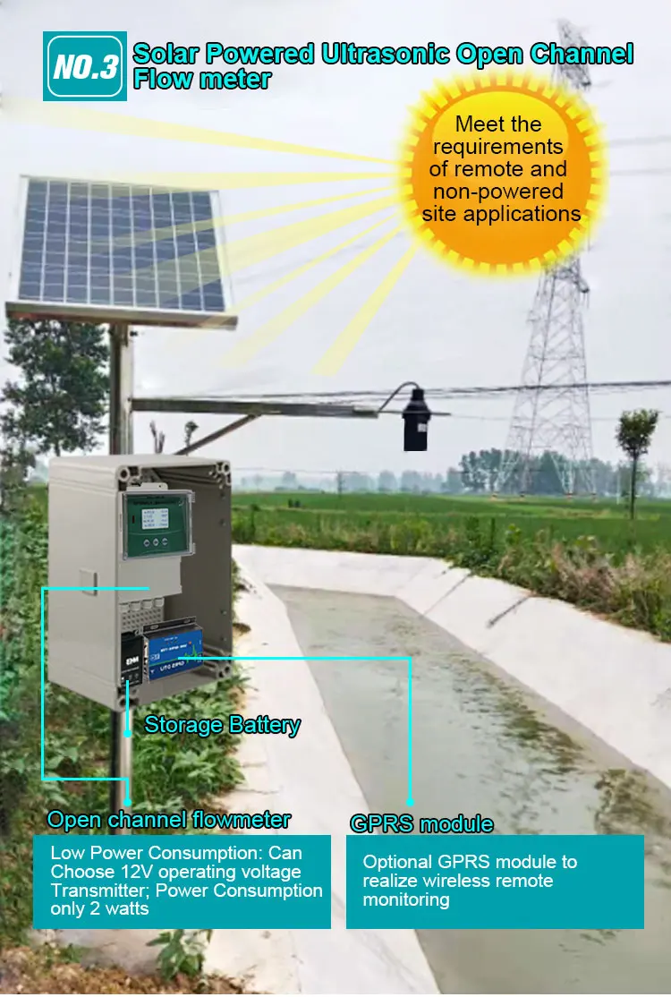 Parshall Flume Water Open Channel Ultrasonic Flow Meter