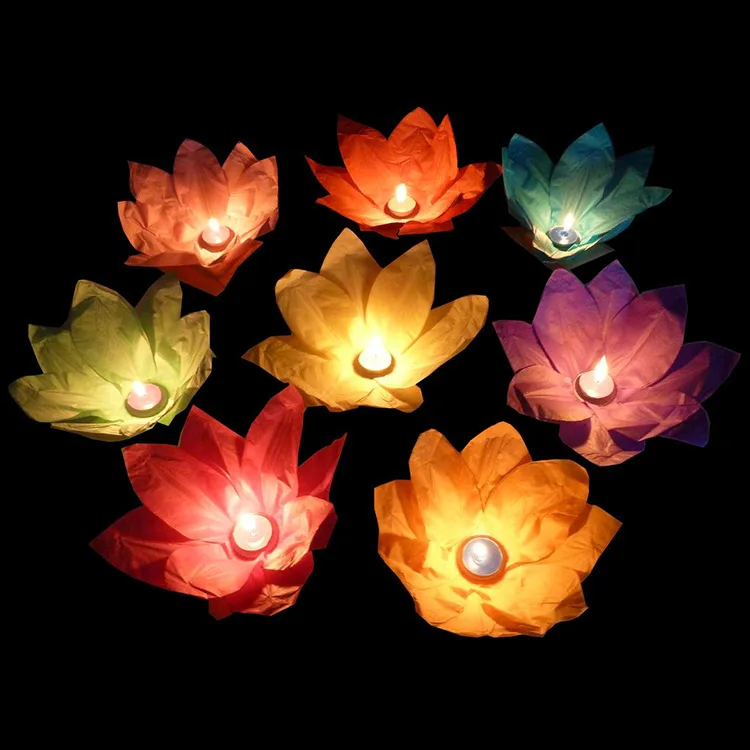 Biodegradable Floating Wish Lotus Water Lantern - Buy Lotus Water Lantern,Floating Wish Lotus ...