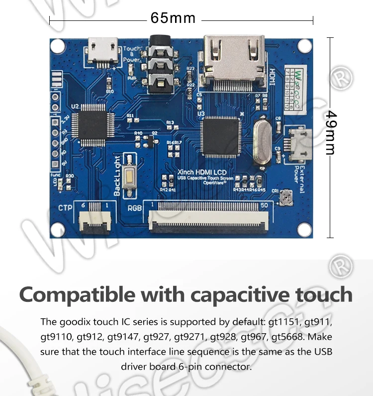 2K Resolucao RGB to LVDS TFT LCD Display Controller Board
