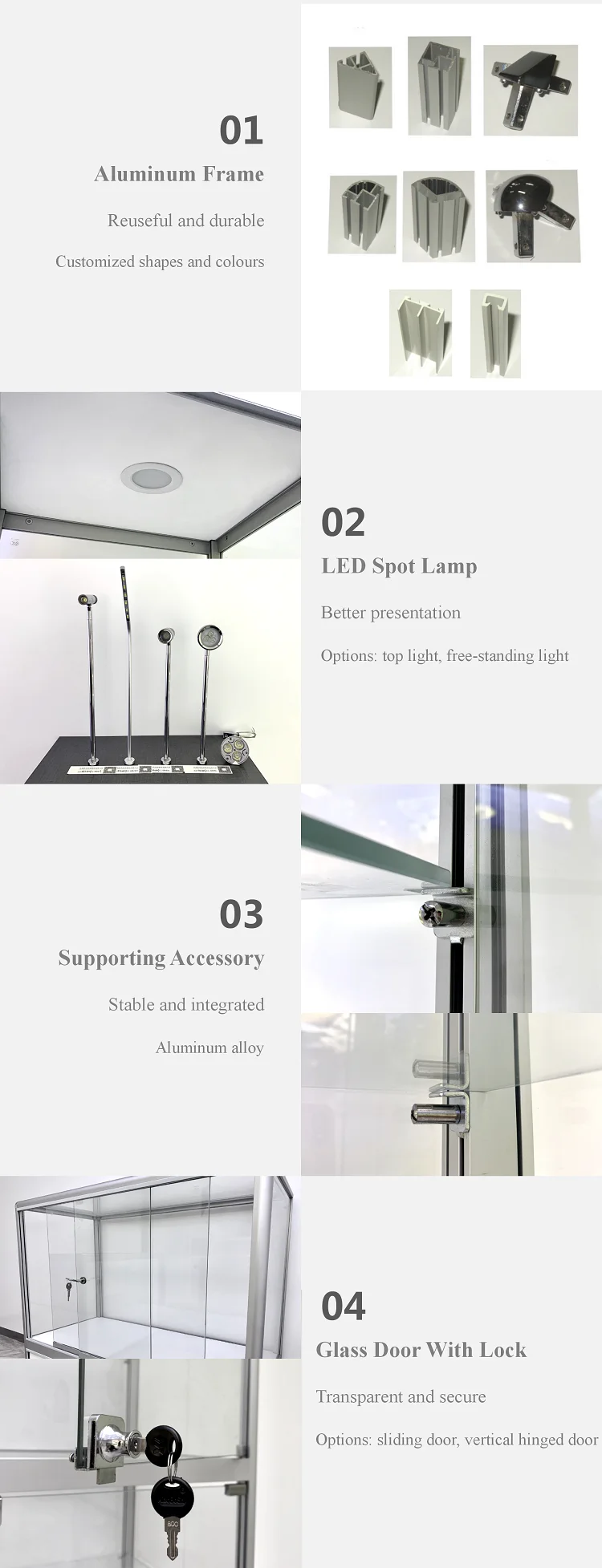 Customized Aluminum Frames Glass Showcase Trade Show Equipment For ...