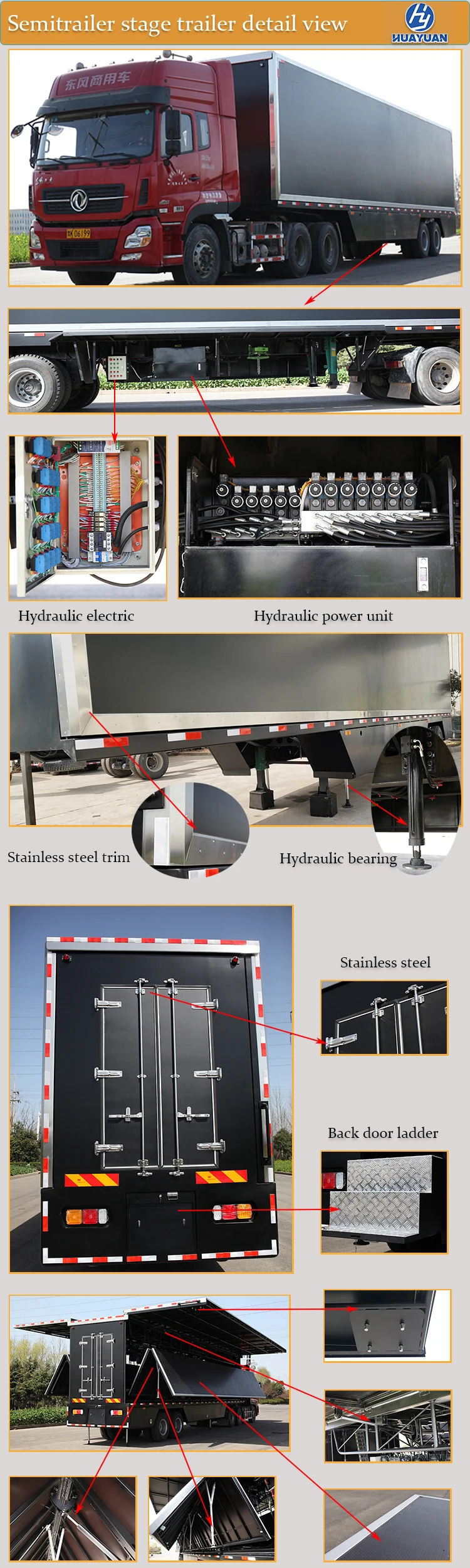 13m Roadshow Custom LED Mobile Stage Truck - HUAYUAN