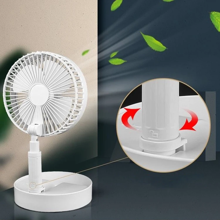 Fold Up Easy Storage 7200ml Battery Usb Desk Fan Mini Usb Rechargeable ...