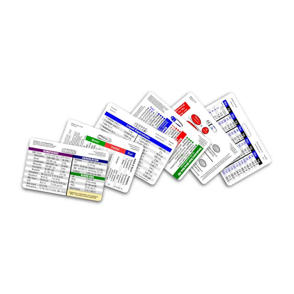 Nursing Student Gifts - Lab Values Plastic Waterproof Cards