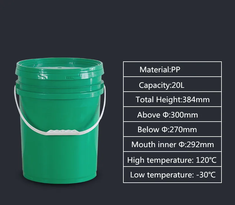 25l Plastic Bucket With Lid And Handle Home Garden Water Storage ...