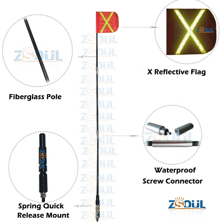 3M High Sand 3PC Safety Flag - 4x4 Offroad & Desert Simpson