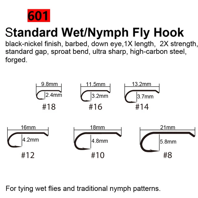 Wholesale Barbless/Barbed Fly Tying Hooks Nymph Dry Streamer Wet Caddis ...