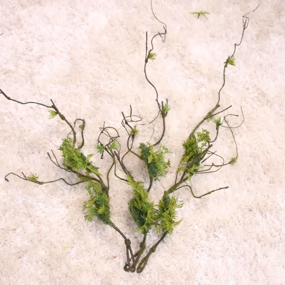 Long Small Dry Tree Branch With Green Moss For Home Decoration - Buy ...
