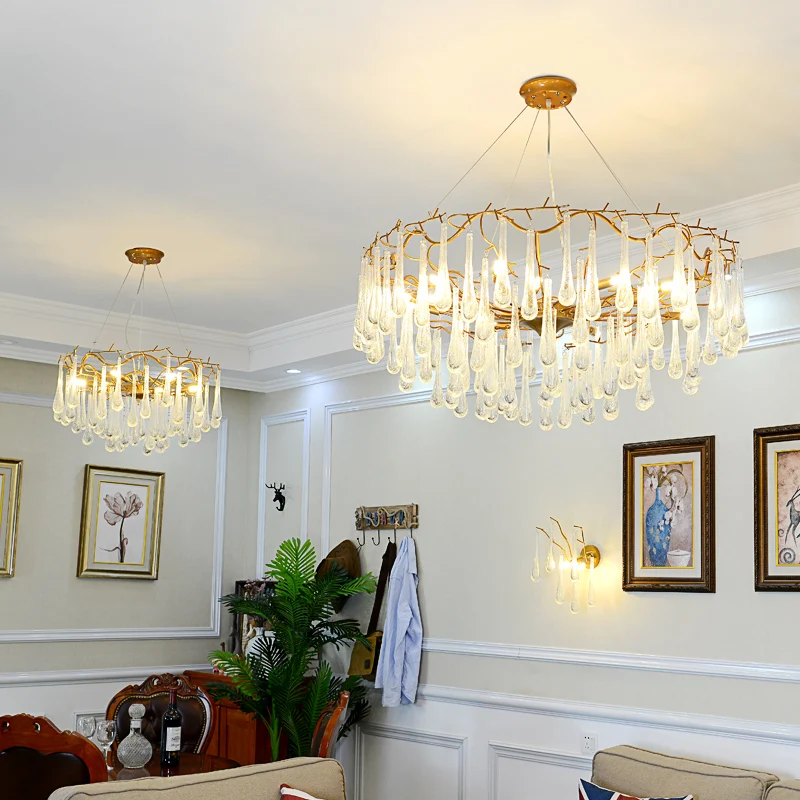 Customize Round Luxury Large Crystal Raindrop Chandelier For Weddings ...