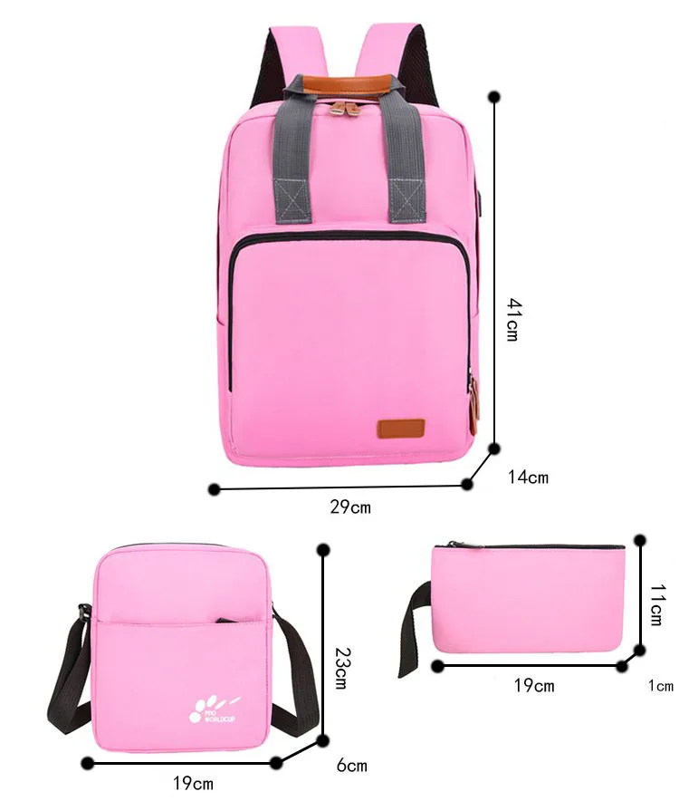 3 In 1 Backpack Set Korean Style Cute Pink Kids Back Pack Shoulder ...