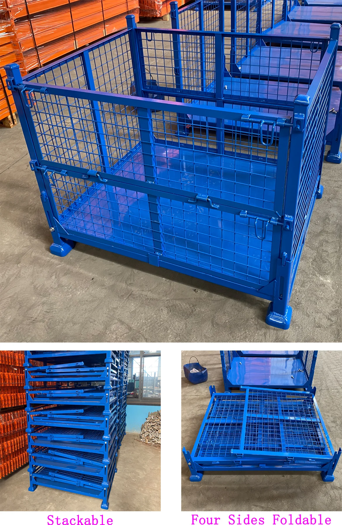 Heavy Duty Collapsible Folding Stackable Metal Steel Pallet