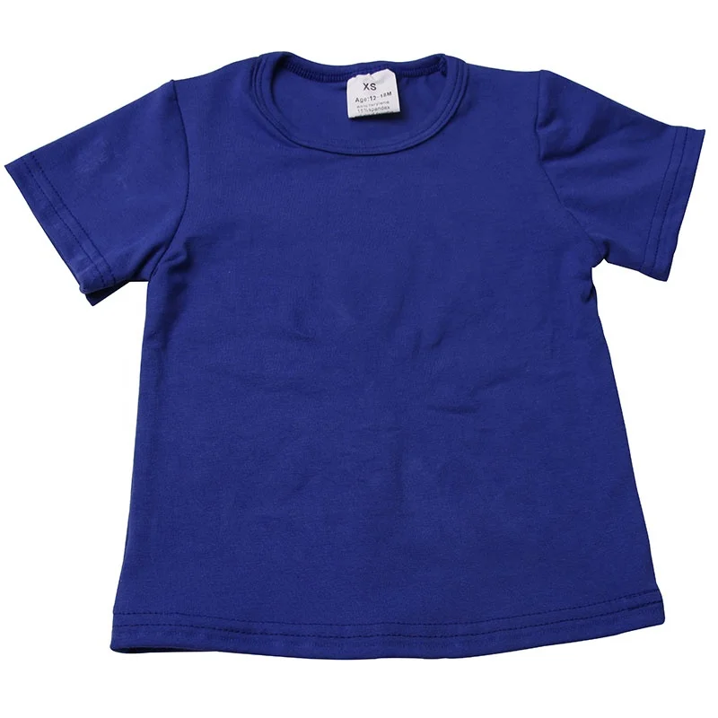 Blue 100% Cotton Kids T Shirts Short Sleeves Summer Kids Clothing Back ...