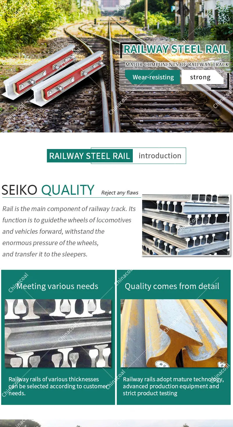 Railroad Steel Rail Track Gb Qb Standard Light Steel Rails 55q Q235b - Buy Railroad Steel Rail ...