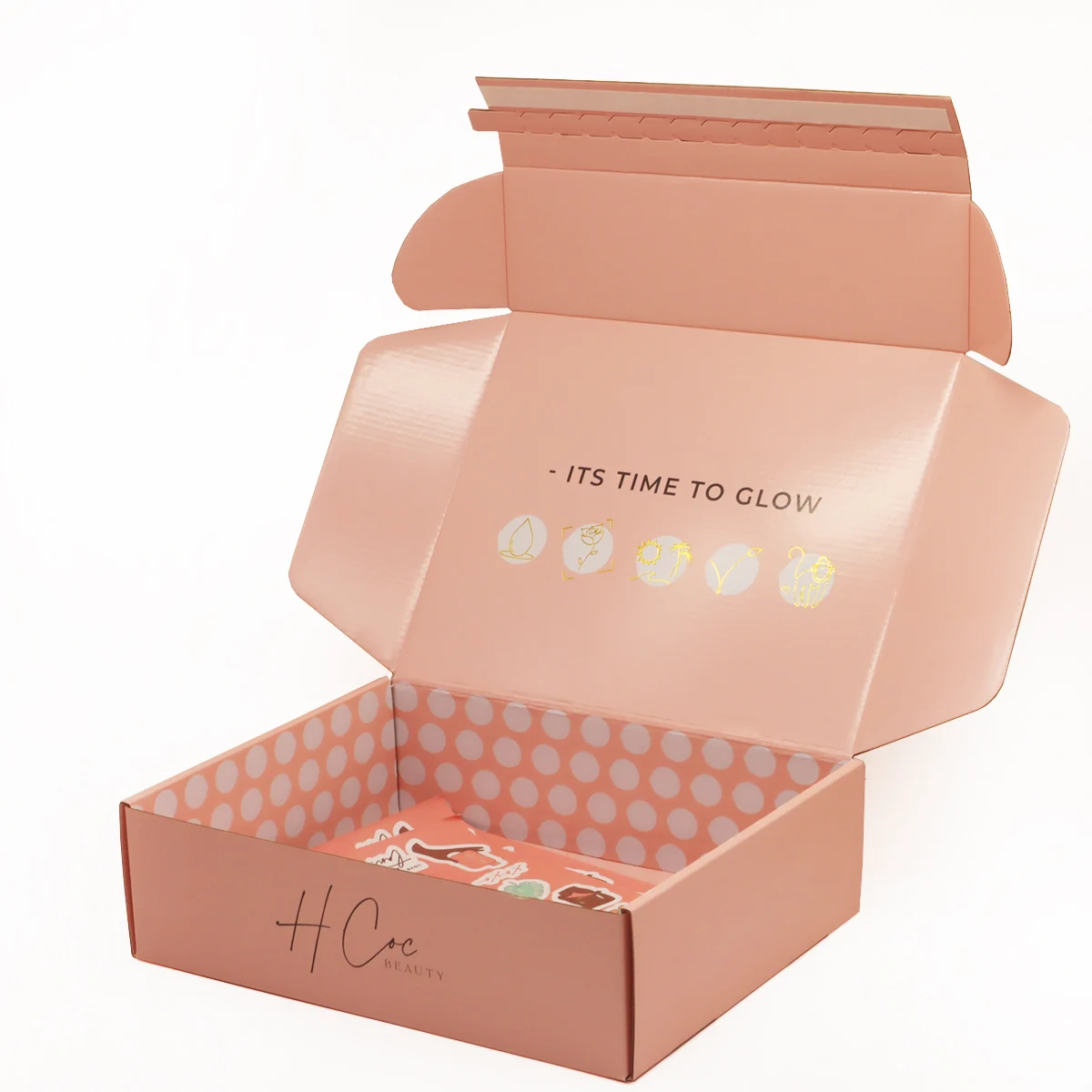 Custom Eco Friendly Zip Tab Peel Closure Beauty Care Product Mailing ...