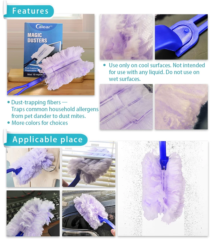 Magic Cleaning Duster With Short Handle Electronic Static Duster Kit ...