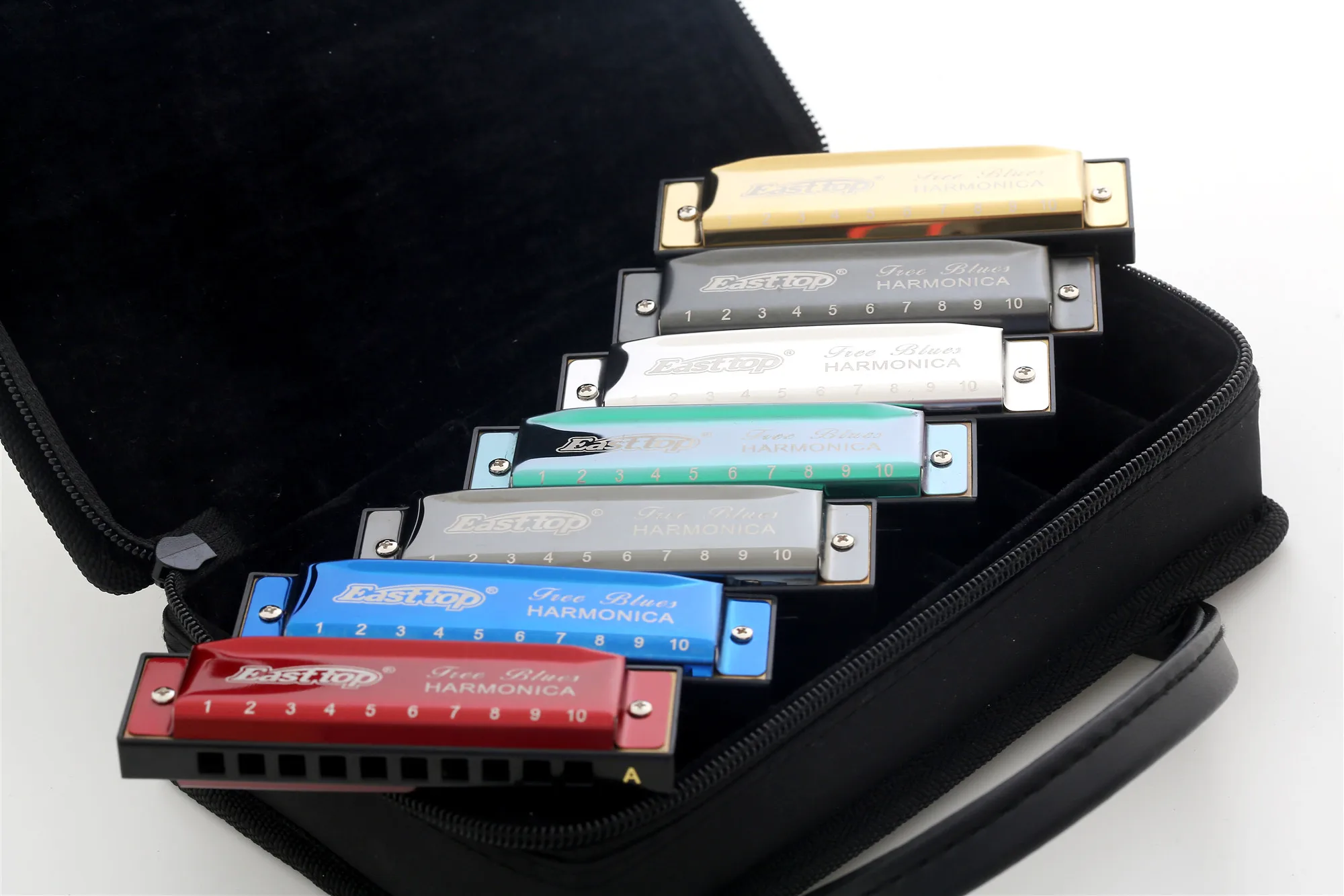 East Top 10 Hole Blues Harmonica Set for Beginners