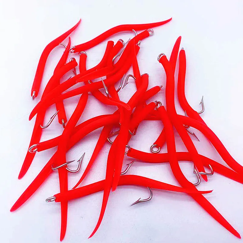 Mustad Fishing Hooks Sea Fishing Cod Lures Eel Hook With Tube Rubber ...