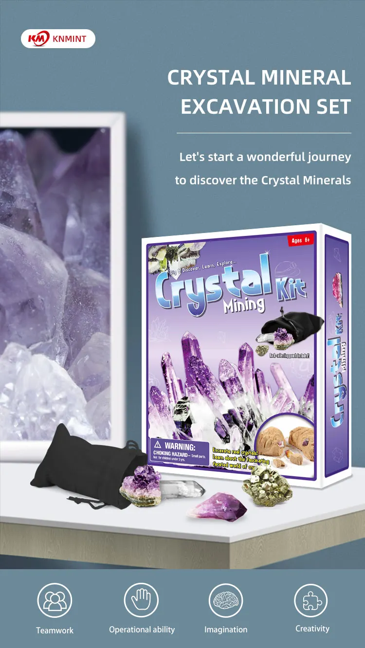 Gemstone Dig Kits Excavate 5 Real Gems Crystal Cluster Rock Mining Kits ...