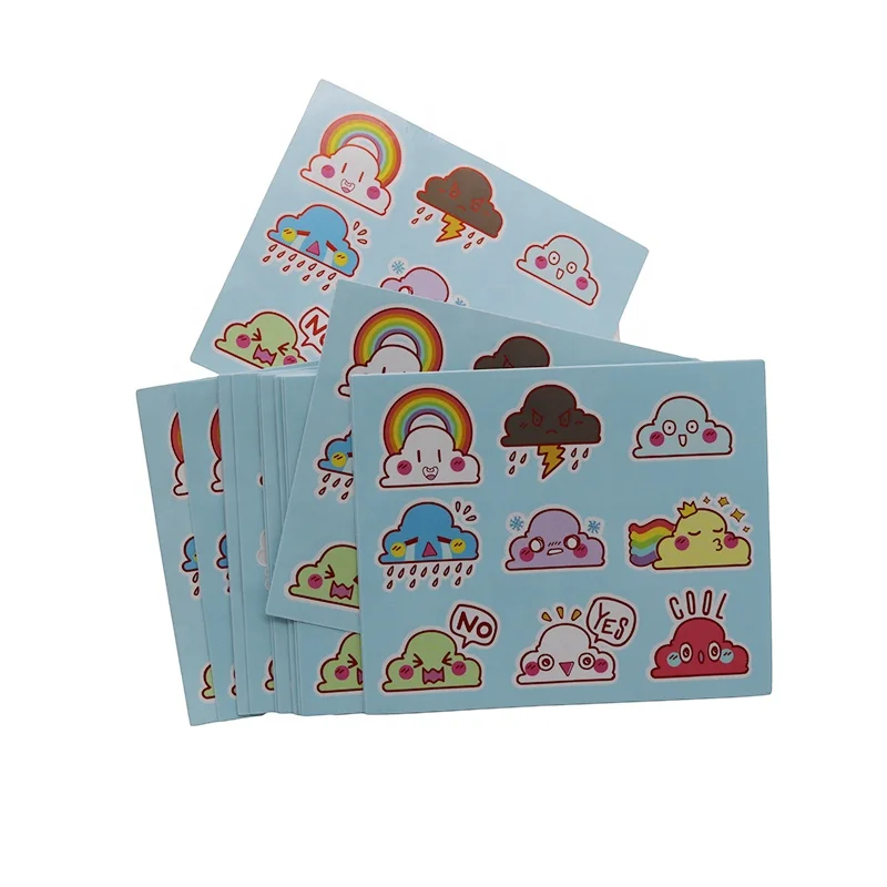 Kiss Cut Sheet Polypropylene Sticker Removable Adhesive Vinyl Sticker ...