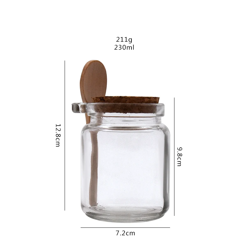 250ml Bath Salt Glass Jar/bottle With Cork And Wooden Spoon - Buy 250ml ...