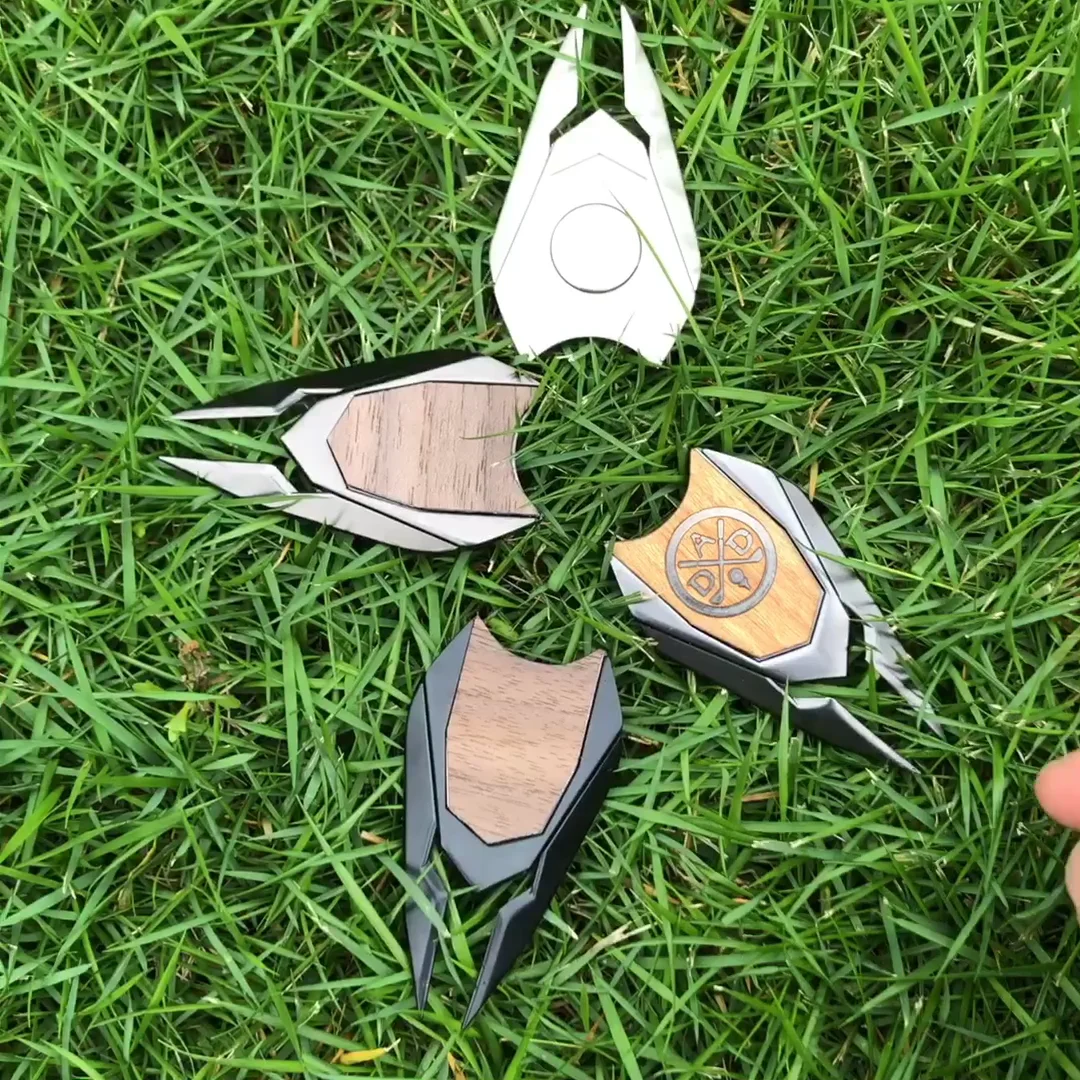 Custom Logo Half Shield Shaped Metal Wooden Golf Divot Repair Tool For ...