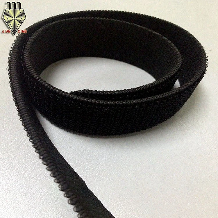Nylon Black Hook Loop Elastic Bands And Non-elastic Unnapped Loop Tape ...