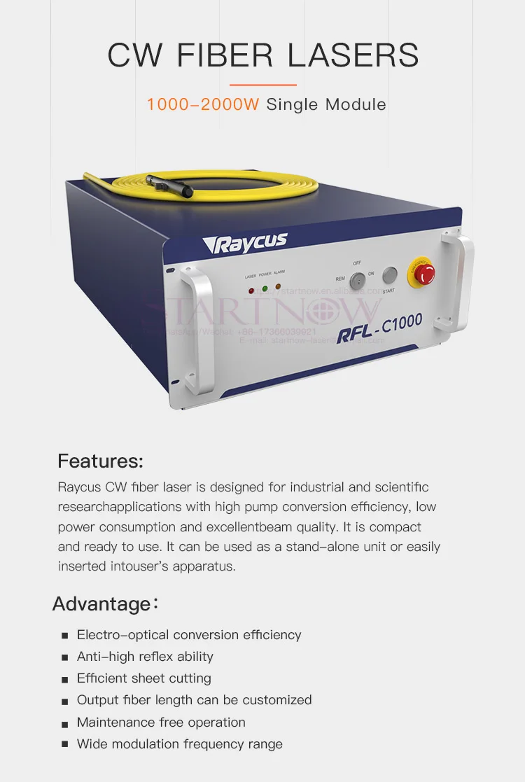 Raycus Cw Fiber Laser Power Single Module Fiber Cutting Welding Machine Laser Source Rfl-c1000 ...