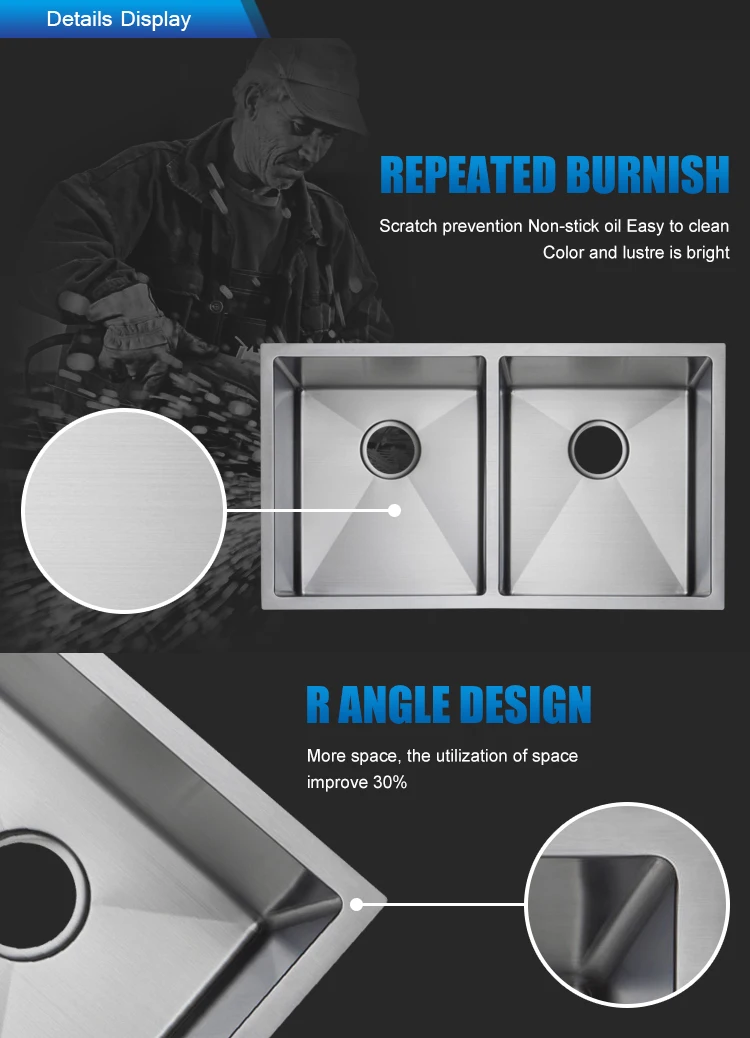 200x400x200mm Sus304 Stainless Steel Narrow Deep Single Bowl Undermount ...