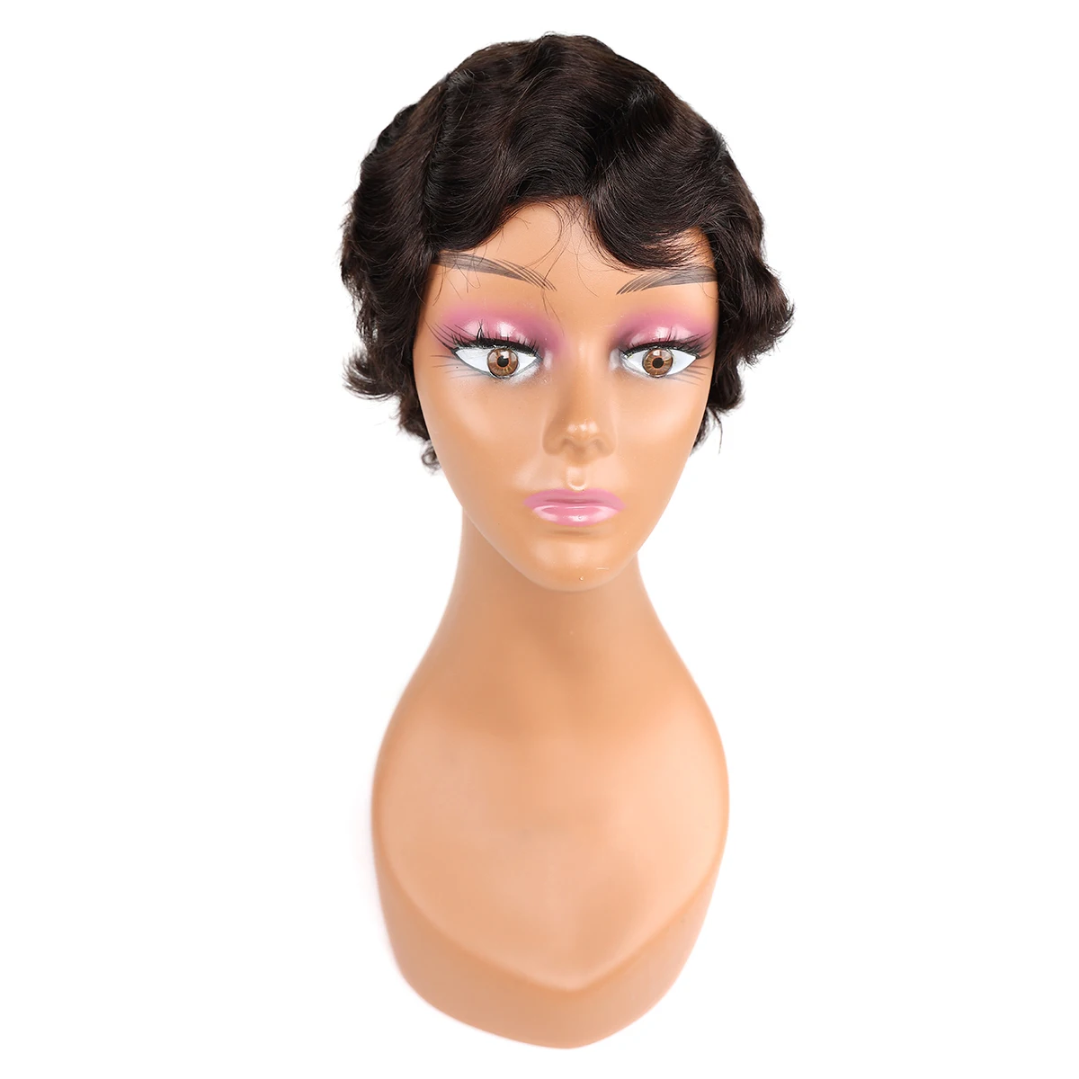 Human Hair Wigs - Finger Wave Wig with Remy Brazilian Hair