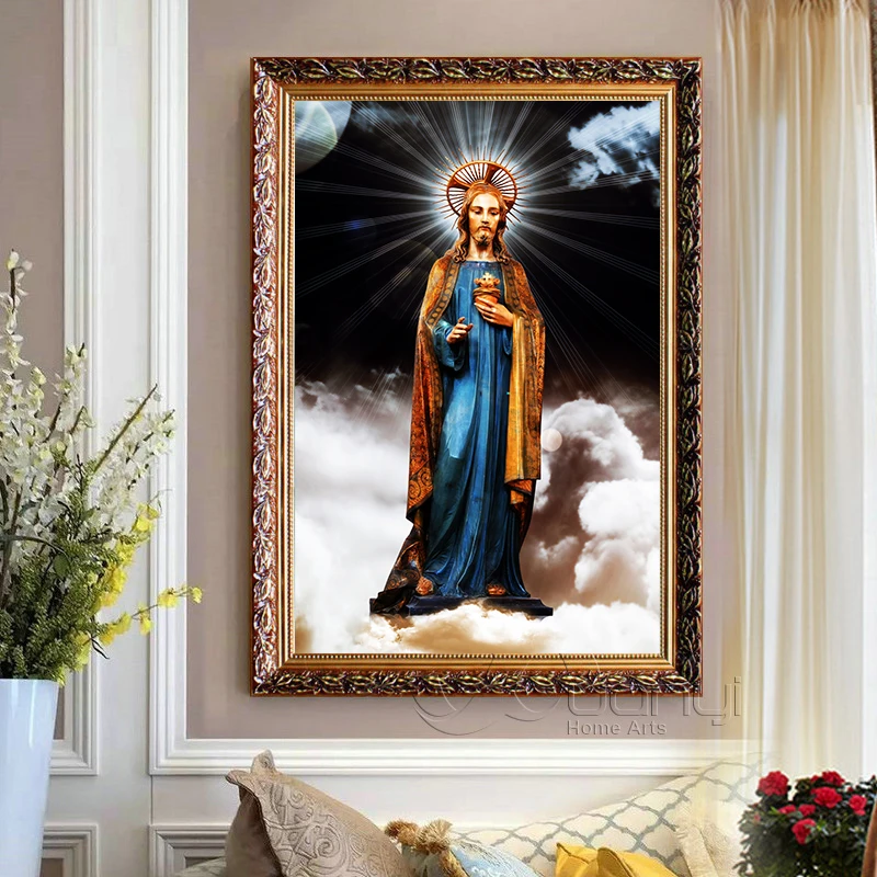 Christ Religion Christian Wall Art Jesus Print Picture Led Light Framed ...