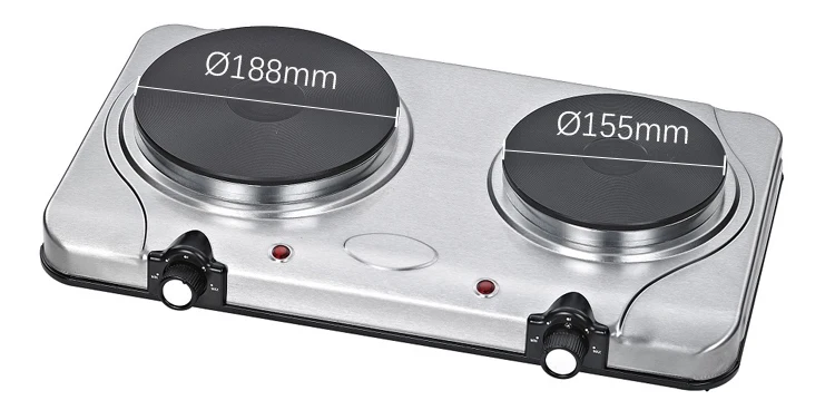 Stainless Steel Double Cast Iron Portable Electric Cooking Hot Plate