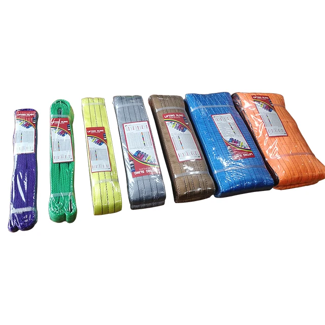 10 Ton Pe Flat Webbing Sling Lifting Belt Color Code Lifting Belt Sling ...