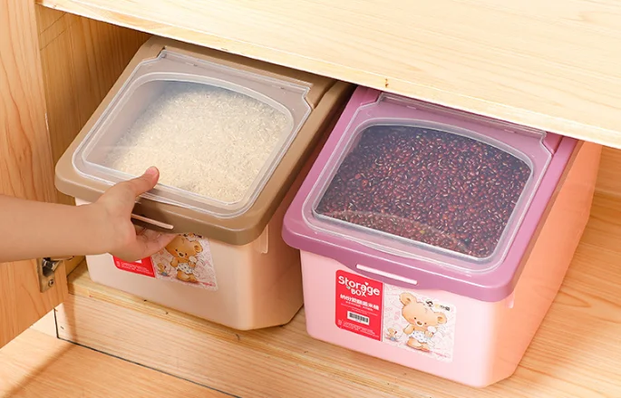 Wholesale 10kg 15kg PP Rice Container with Wheel - Freshness Preservation