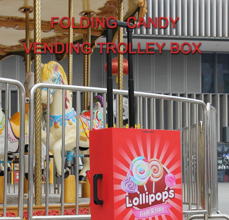 Metal Folding Candy Vending Cart - Eco-Friendly Display