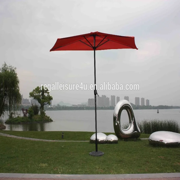 9 Feet Steel Half Patio Umbrella with Crank( Tan,Red,Green,Blue ...