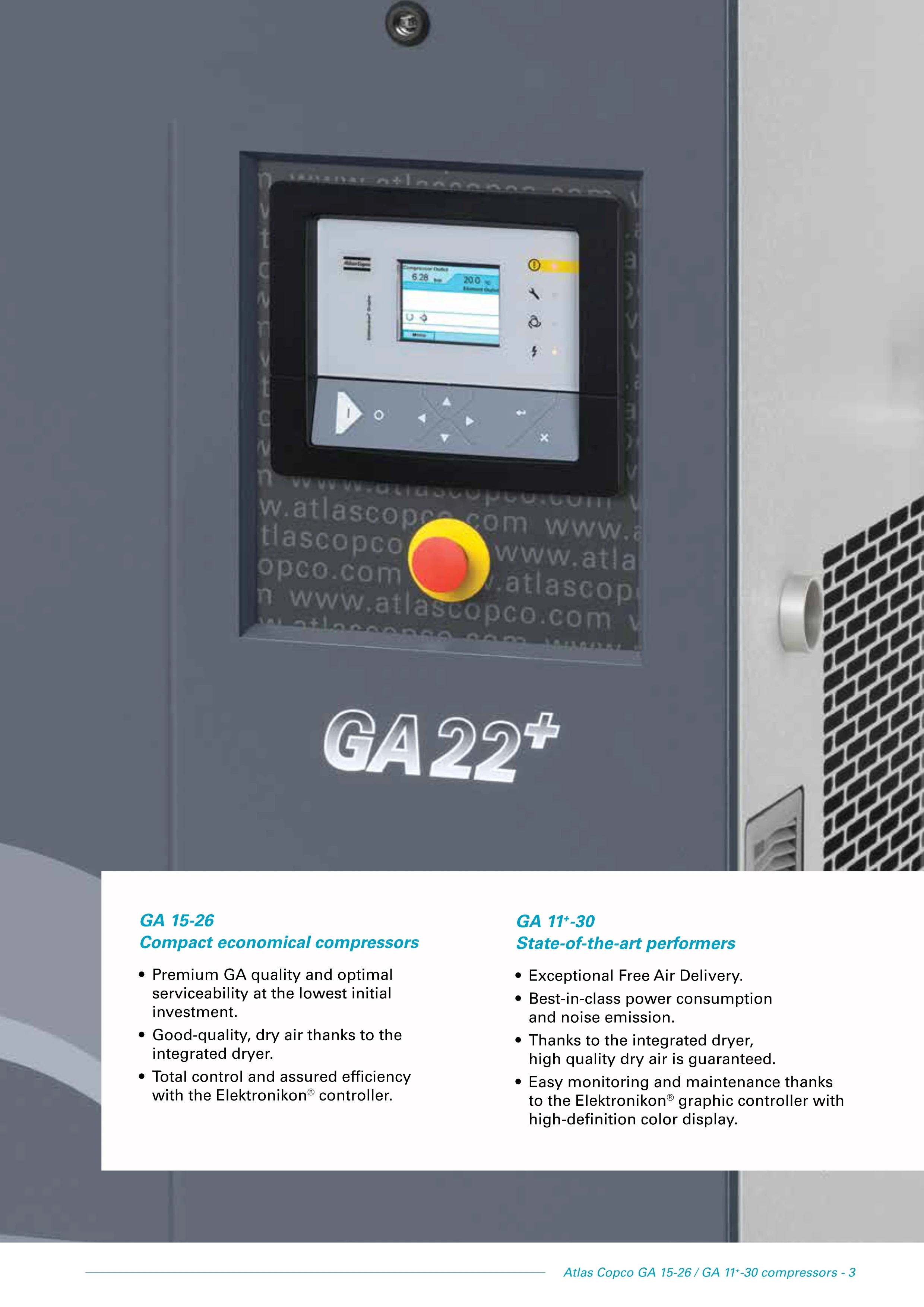 GA22 FF 50HZ 10bar 22KW-injected rotary vise airborne with dryer ...