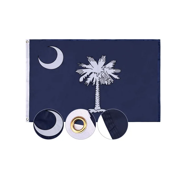 3x5 Ft Sc State Flags With Heavy Duty Embroidered Canvas Header Brass ...