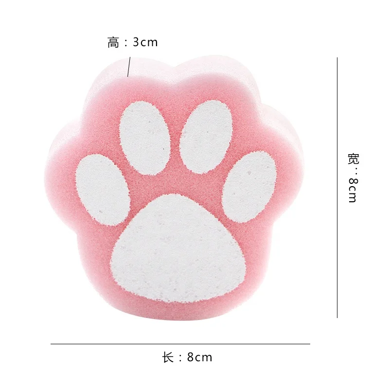 Two Side Print Cat Paw Sponge Bath Sponge Baby Bath Toy - Buy Cat ...